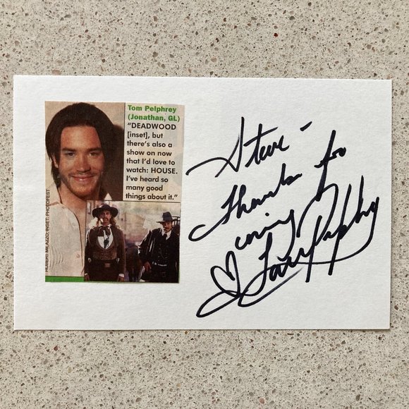 Autograph | Other | Tom Pelphrey Signed Inscribed Index Card 4x6 ...